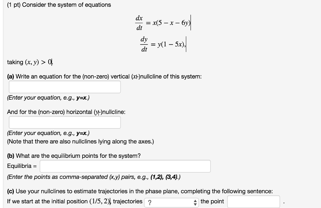 Solved (1 pt) Consider the initial value problem 0 y + y(0) | Chegg.com