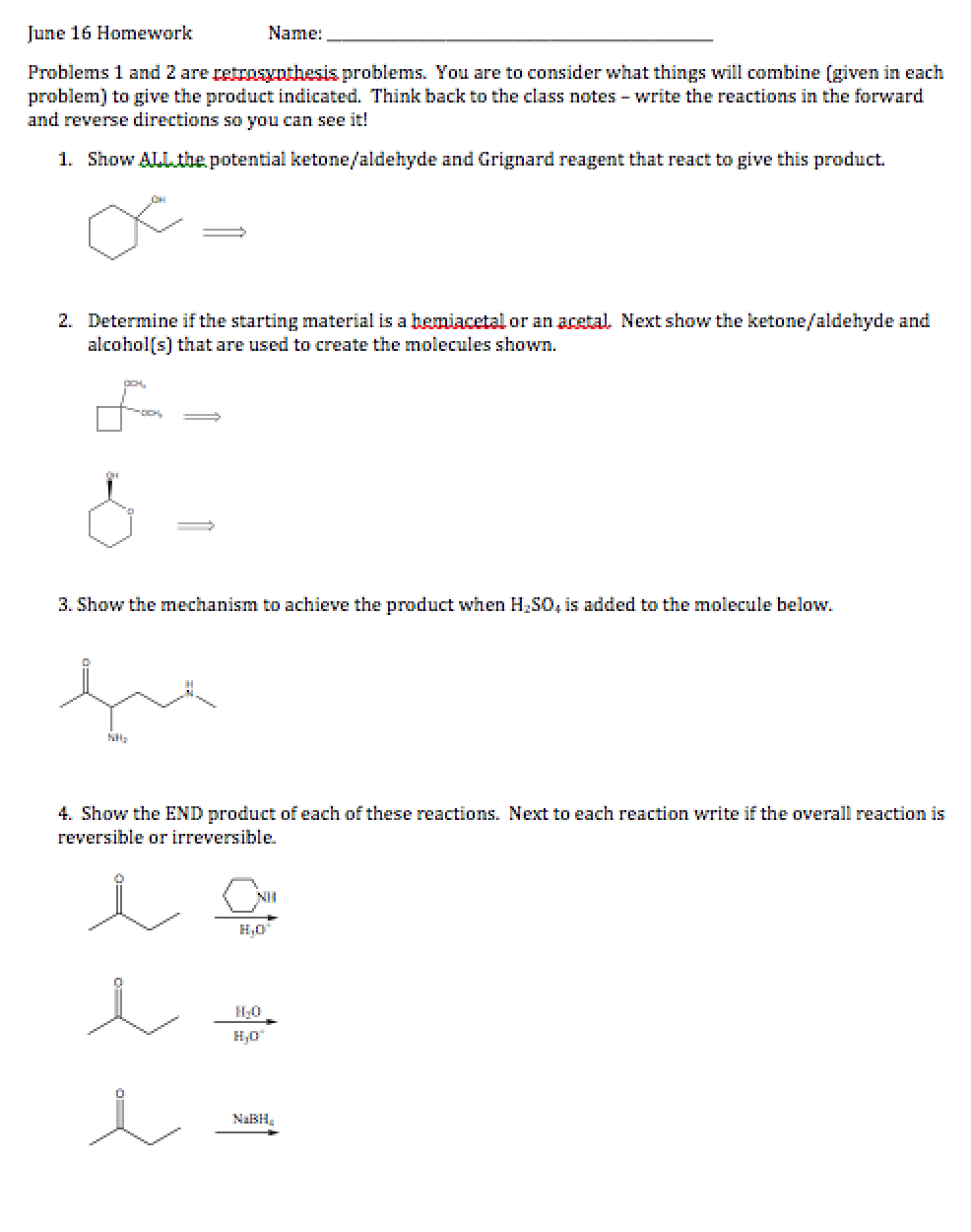 Solved Problems 1 and 2 are retrosynthesis problems. You | Chegg.com
