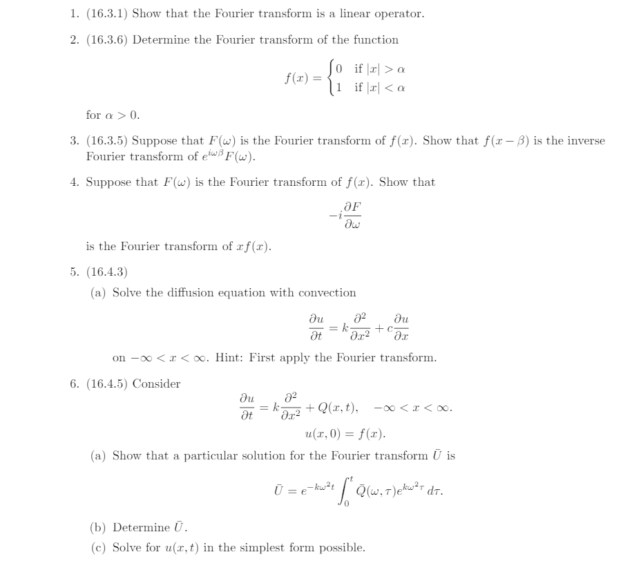 Solved Show that the Fourier transform is a linear operator. | Chegg.com