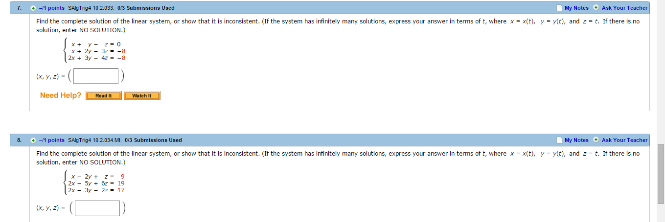 Solved Find The Complete Solution Of The Linear System Or