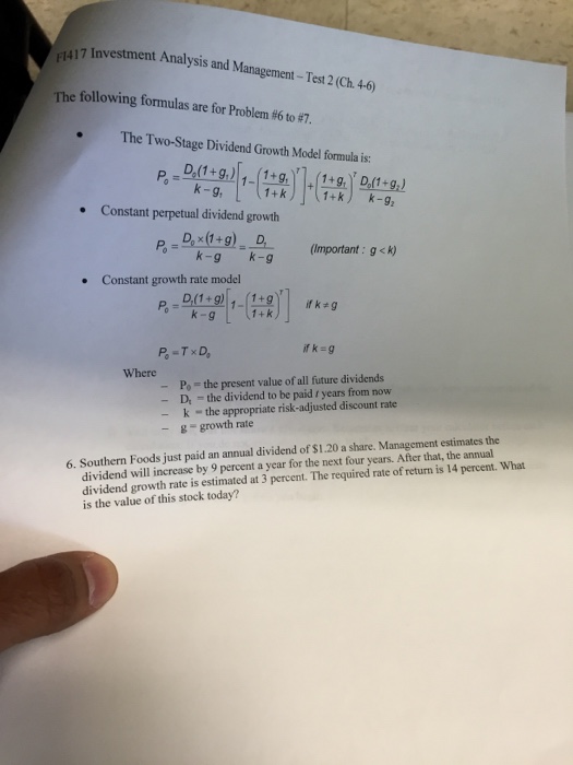 Solved The following formulas are for Problem #6 to #7. The | Chegg.com