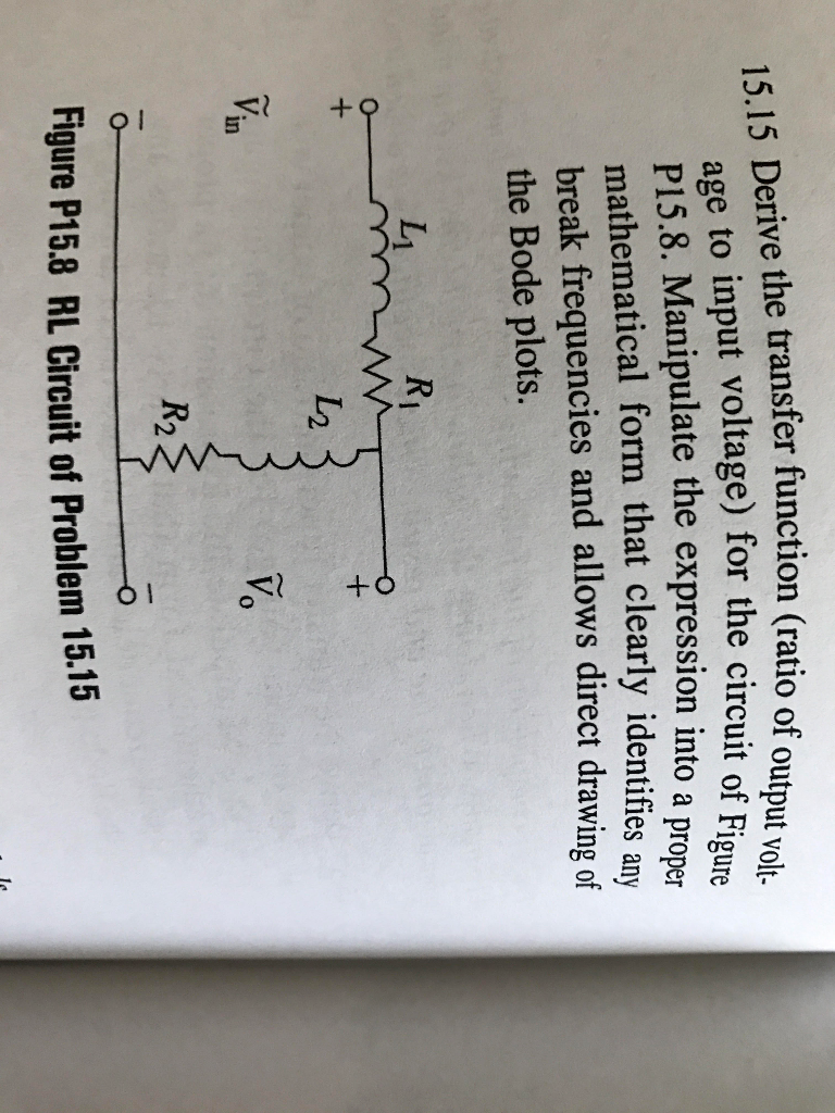 Solved Derive the transfer function (ratio of output voltage | Chegg.com