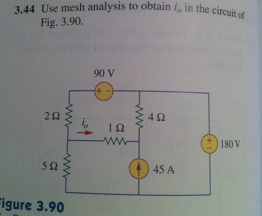 Solved Use mesh analysis to obtain io in the circuit Fig. 3. | Chegg.com
