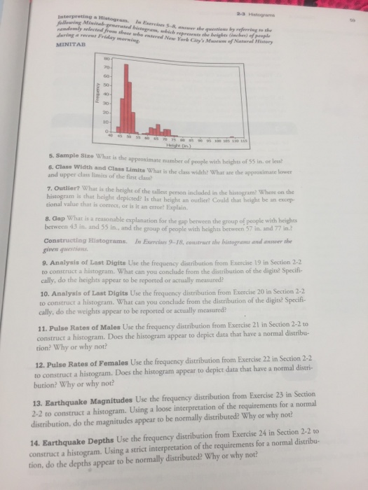 Solved Interpreting a Histogram. In Exercises 5-8 answer the | Chegg.com