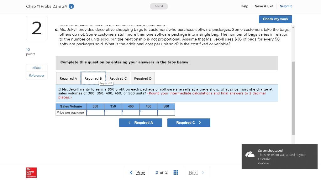 Solved Chap 11 Probs 23 & 24 Saved Help Save & Exit Submit | Chegg.com