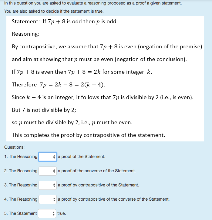 Solved 4. the reasoning is/or is not a proof of | Chegg.com