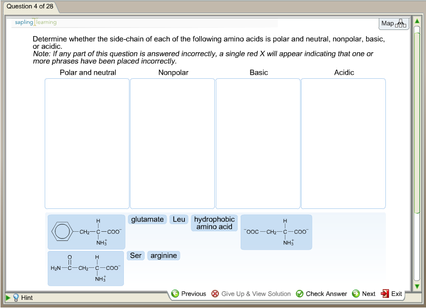 Solved Determine whether the side-chain of each of the | Chegg.com