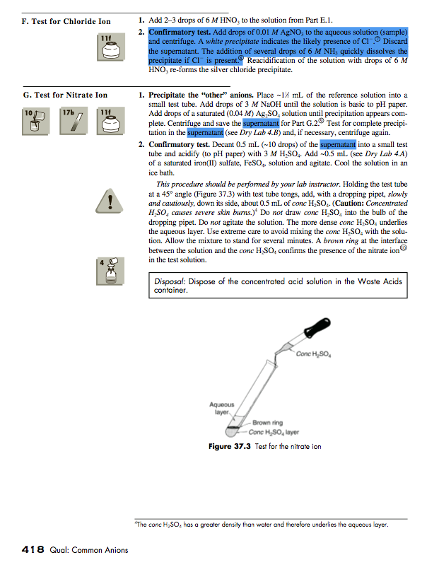 Solved Three anions in this experiment are identified by the | Chegg.com