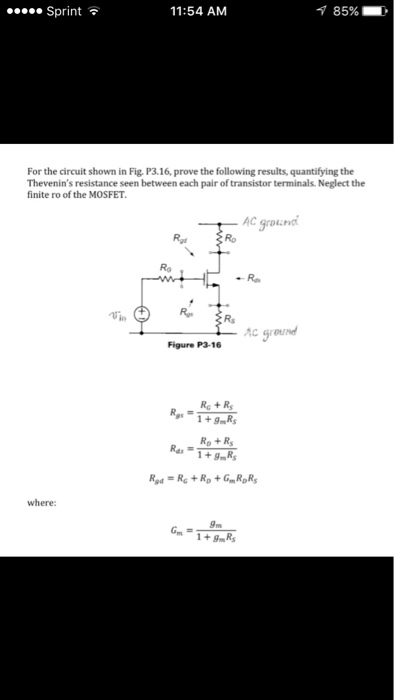 For the circuit shown in Fig. P3.16. prove the | Chegg.com