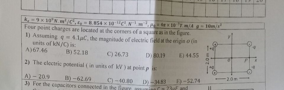 Solved Four point charges are located at the corners of a | Chegg.com