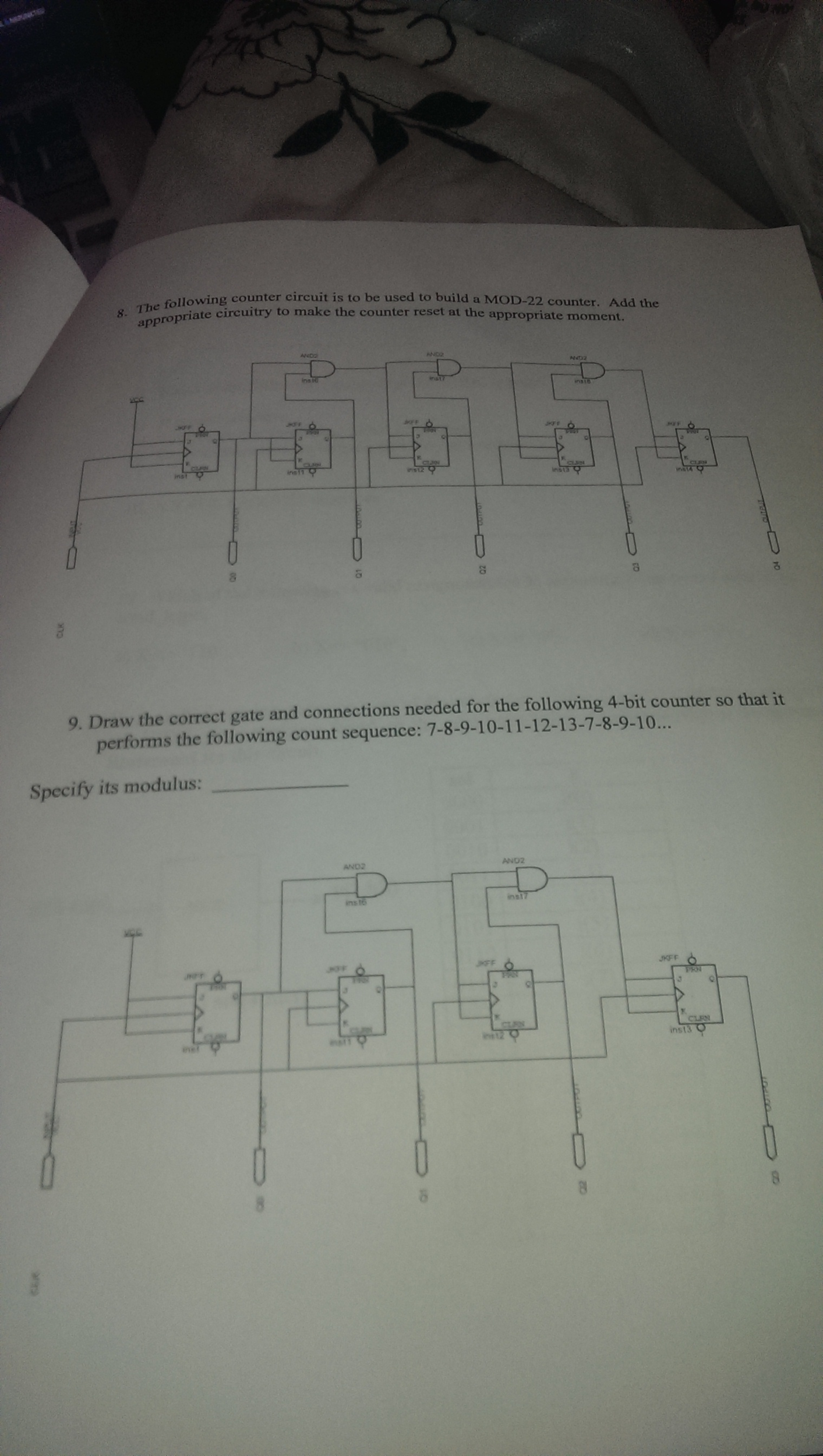 Solved The following counter circuit is to be used to built | Chegg.com