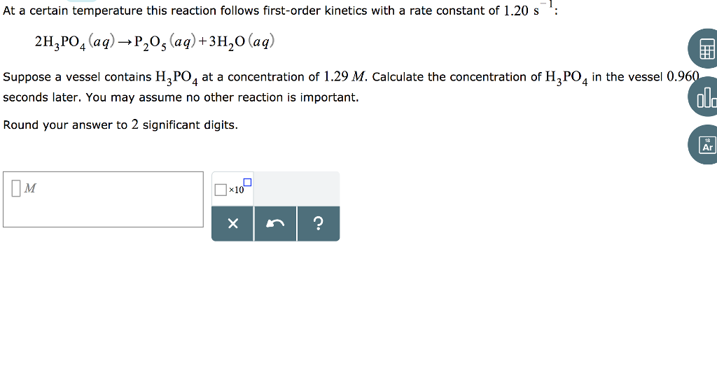 Solved At A Certain Temperature This Reaction Follows