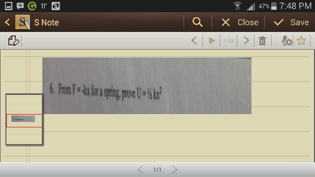 Solved From F=-kx for a spring, prove U=1/2kx^2 | Chegg.com