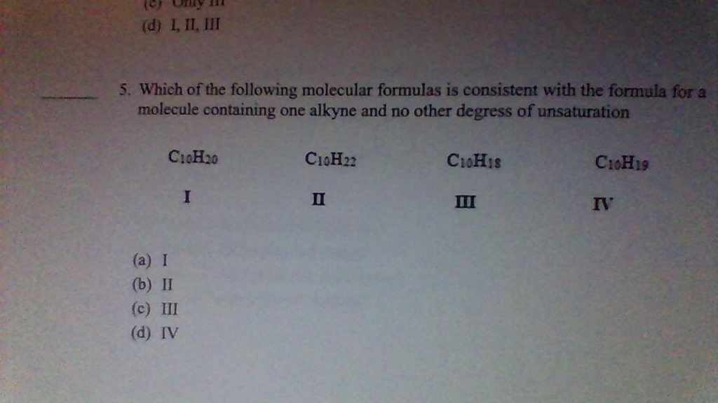Solved Which of the following molecular formulas is | Chegg.com