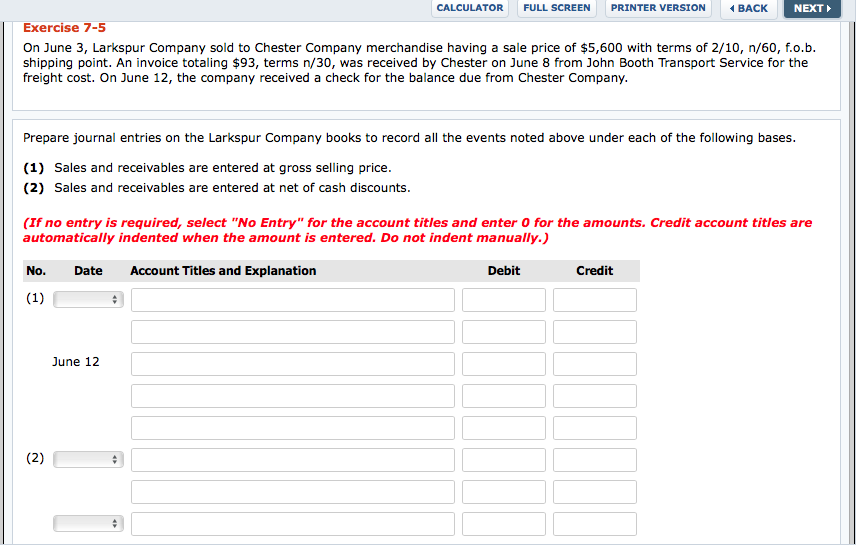Solved CALCULATOR FULL SCREEN PRINTER VERSION BACK Exercise | Chegg.com