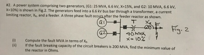Solved #2. A power system comprising two generators, (G1:25 | Chegg.com