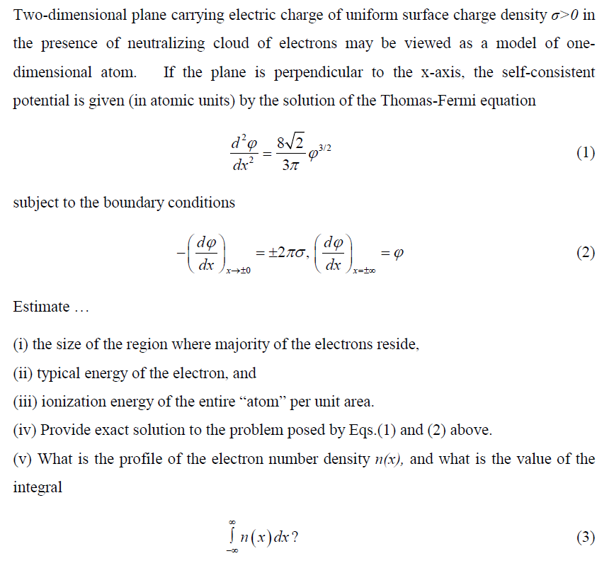Two-dimensional plane carrying electric charge of | Chegg.com