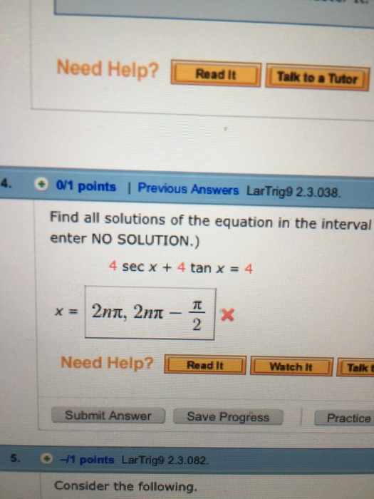 Solved Find all solutions of the equation in the interval | Chegg.com