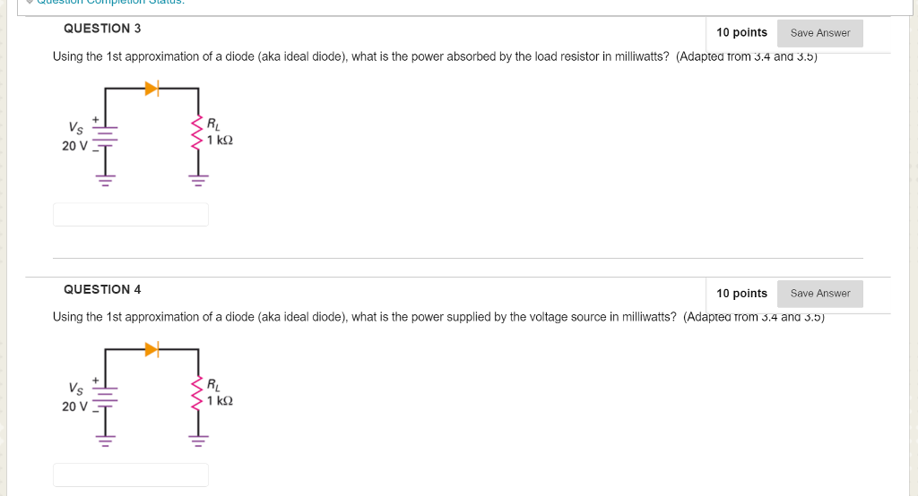 Solved Using the 1st approximation of a diode (aka ideal | Chegg.com