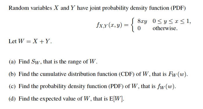 Random variables X and Y have joint probability | Chegg.com