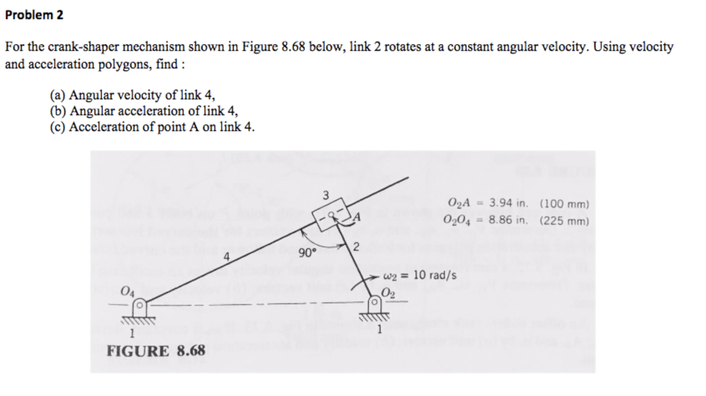 Solved Problem 2 For the crank-shaper mechanism shown in | Chegg.com