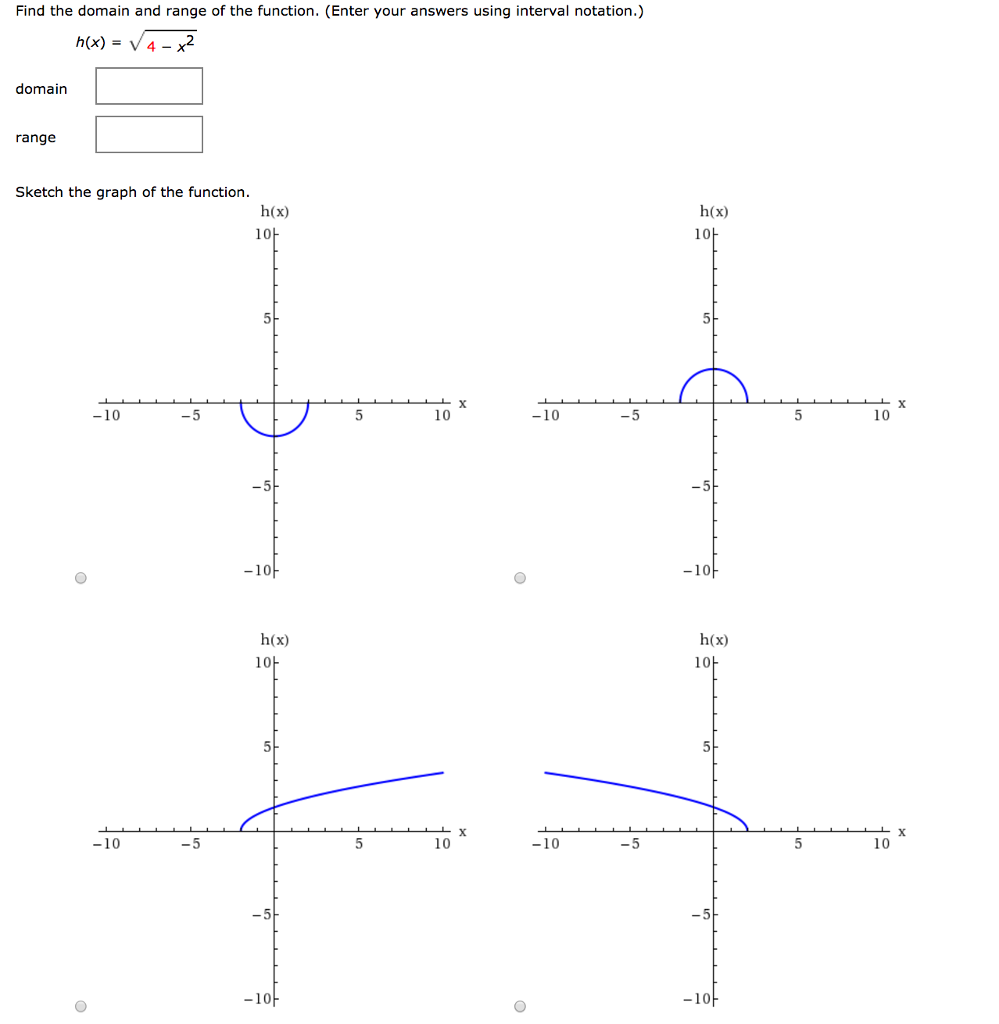 Solved Find The Domain And Range Of The Function Enter