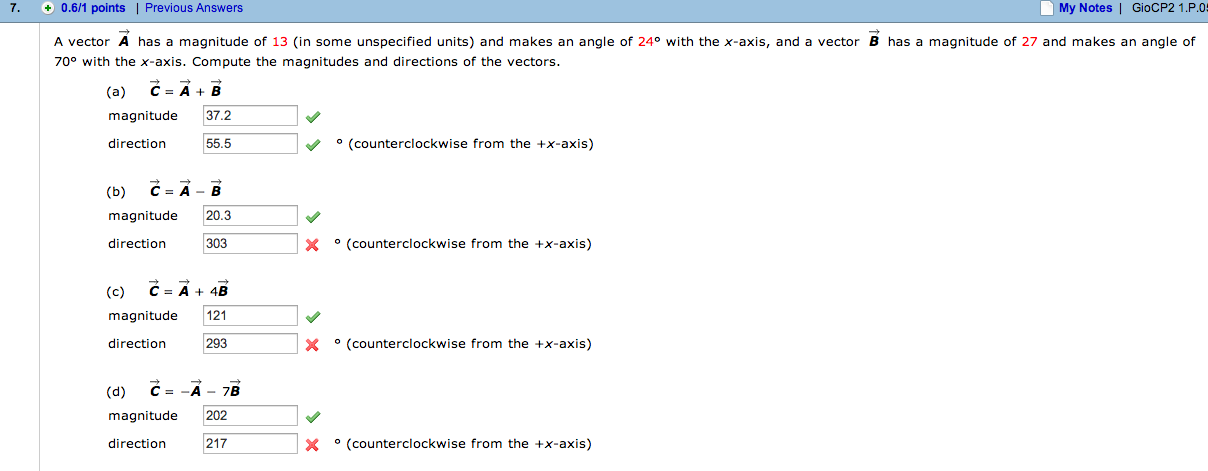 A vector has a magnitude of 13 (in some unspecified | Chegg.com