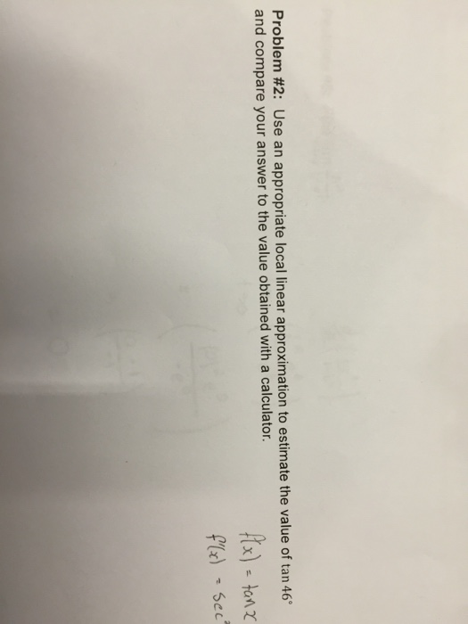 Problem 2 Use An Appropriate Local Linear