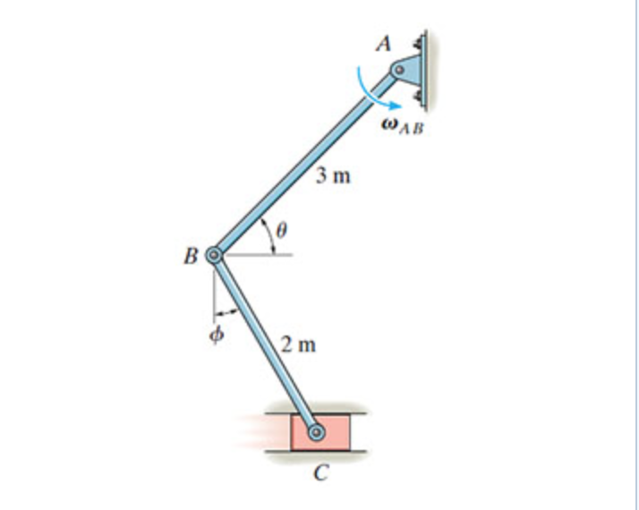 Solved The Angular Velocity Of Link Ab Is Ab 3 Rad S