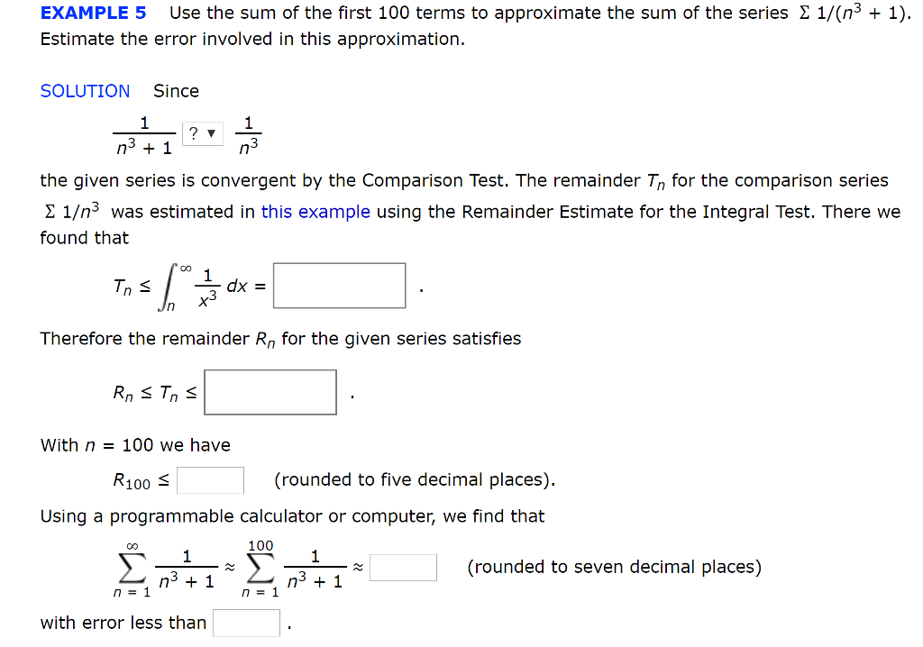 Solved EXAMPLE 5 Use the sum of the first 100 terms to | Chegg.com