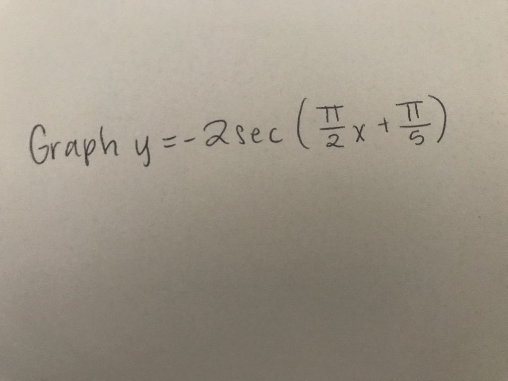 Solved Graph y = -2 sec (pi/2 x + pi/5) | Chegg.com
