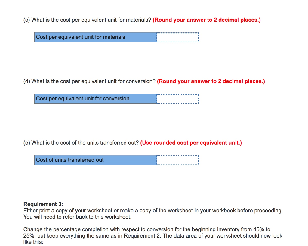 Solved 3 Data 4 Beginning work in process inventory 5Units | Chegg.com