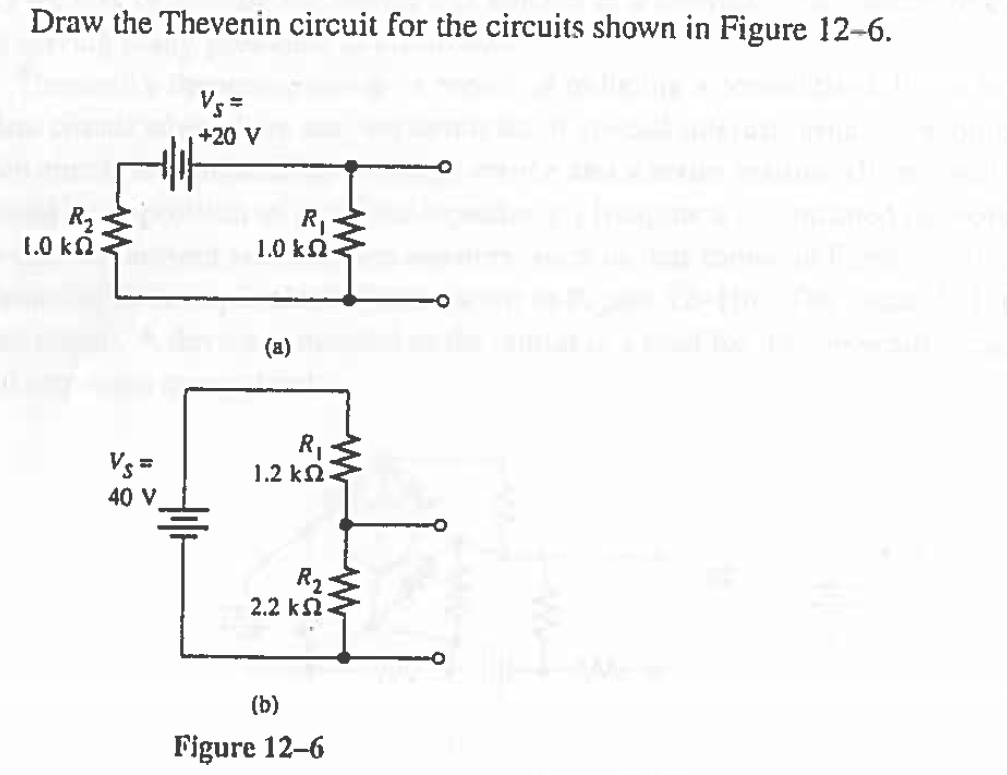 Solved Draw the Thevenin circuit for the circuits shown in | Chegg.com