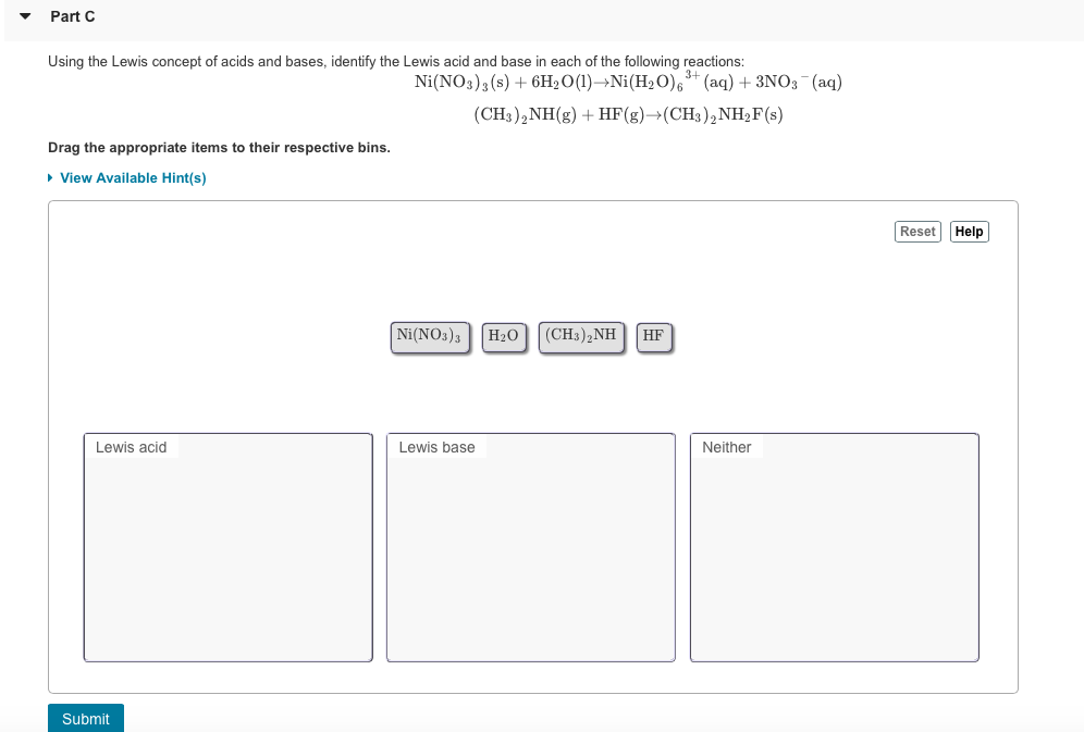 Solved Part A Using the Arrhenius concept of acids and | Chegg.com