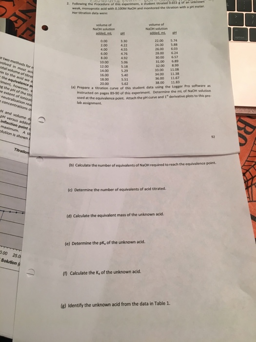 Solved Following the procedure of this experiment, a student | Chegg.com