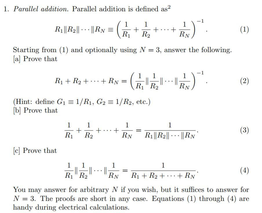 Solved Parallel addition. Parallel addition is defined as^2 | Chegg.com