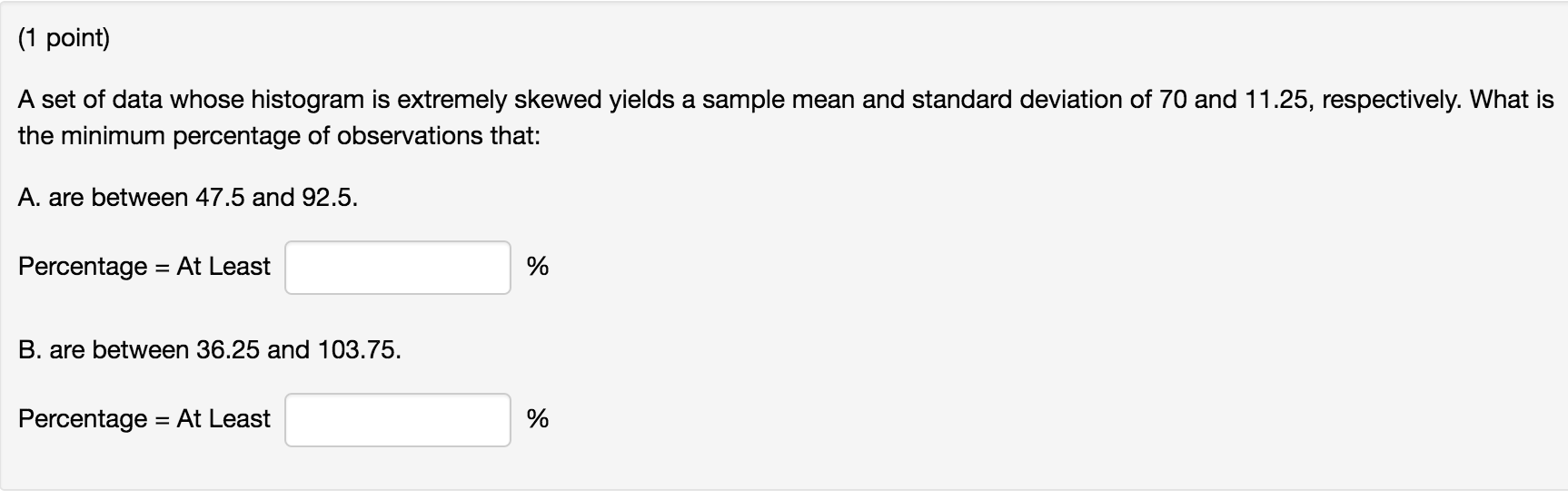 Solved A set of data whose histogram is extremely skewed | Chegg.com