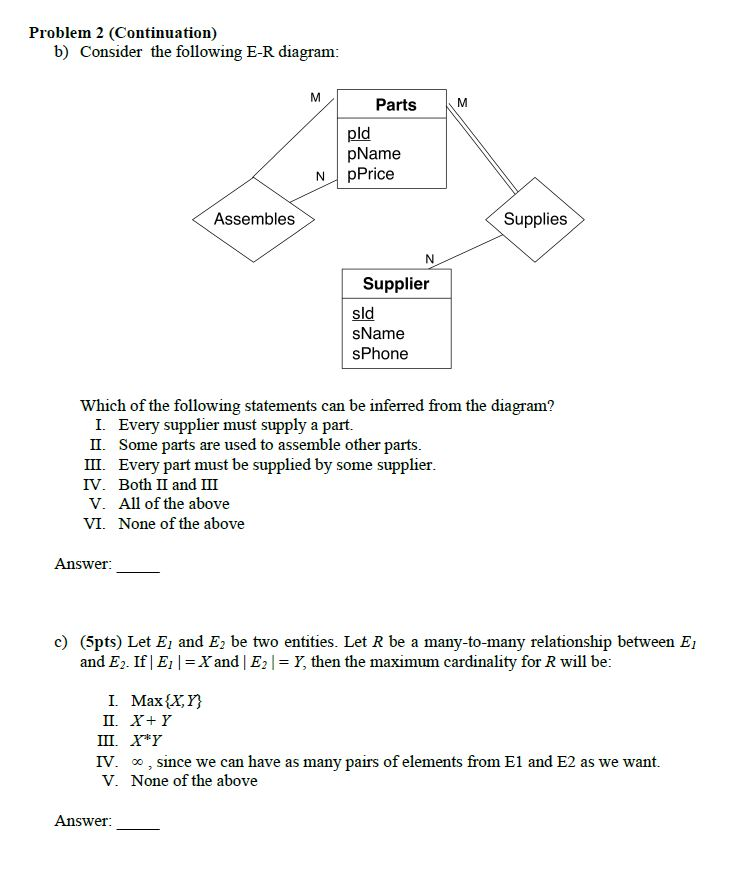 Solved Problem 2 (Continuation) b) Consider the following | Chegg.com