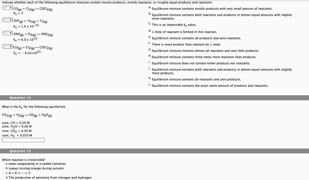 Solved Indicate whether each of the following equilibrium | Chegg.com
