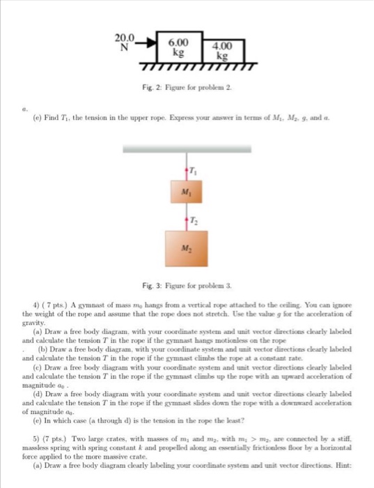 Solved 1 (14 pts) Three identical blocks connected by ideal | Chegg.com