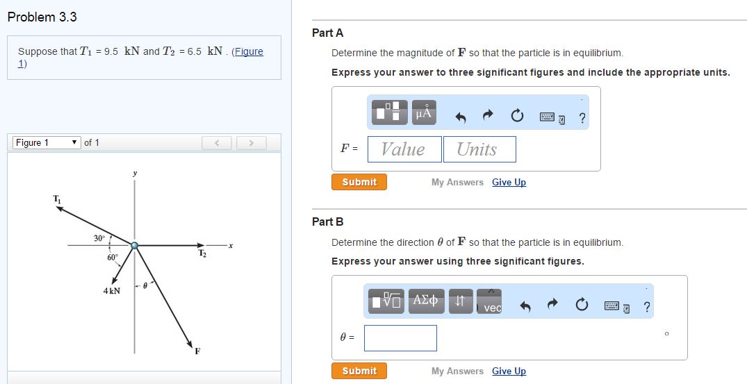 Solved Problem 3.3 Suppose that T1 = 95 kN and T2 = 65 kN | Chegg.com Solved Problem 3.3 Suppose that T1 = 95 kN and T2 = 65 kN | Chegg.com