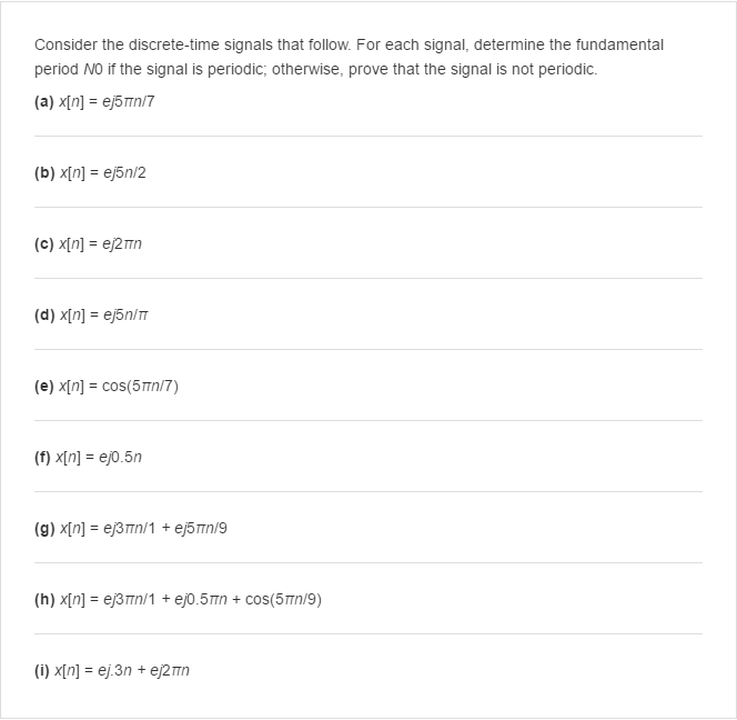 Solved Consider the discrete-time signals that follow. For | Chegg.com