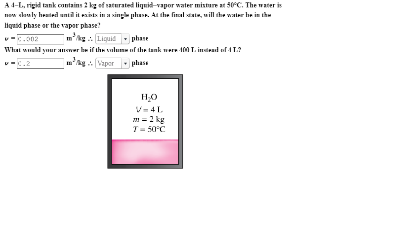Solved A 4-L, rigid tank contains 2 kg of saturated | Chegg.com