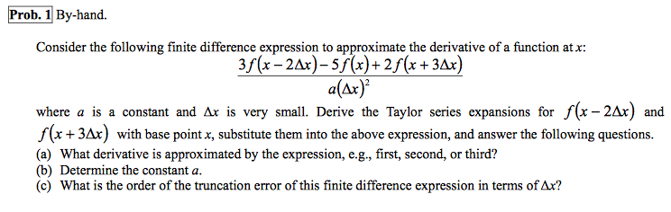 Consider the following finite difference expression | Chegg.com