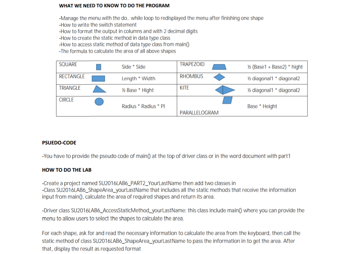 Solved Work on Static methods OBJECTIVES -continue to | Chegg.com