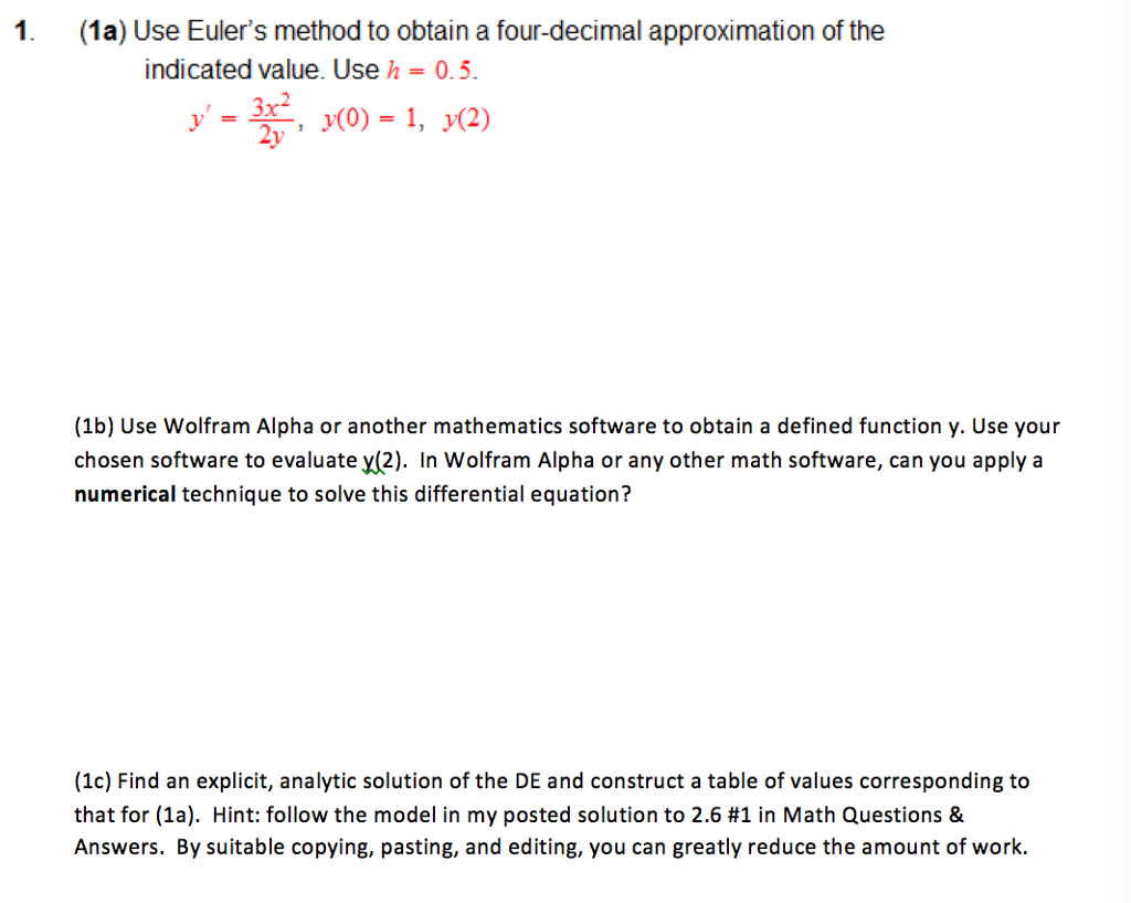Use Euler's method to obtain a four-decimal | Chegg.com