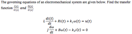 The governing equations of an electromechanical | Chegg.com