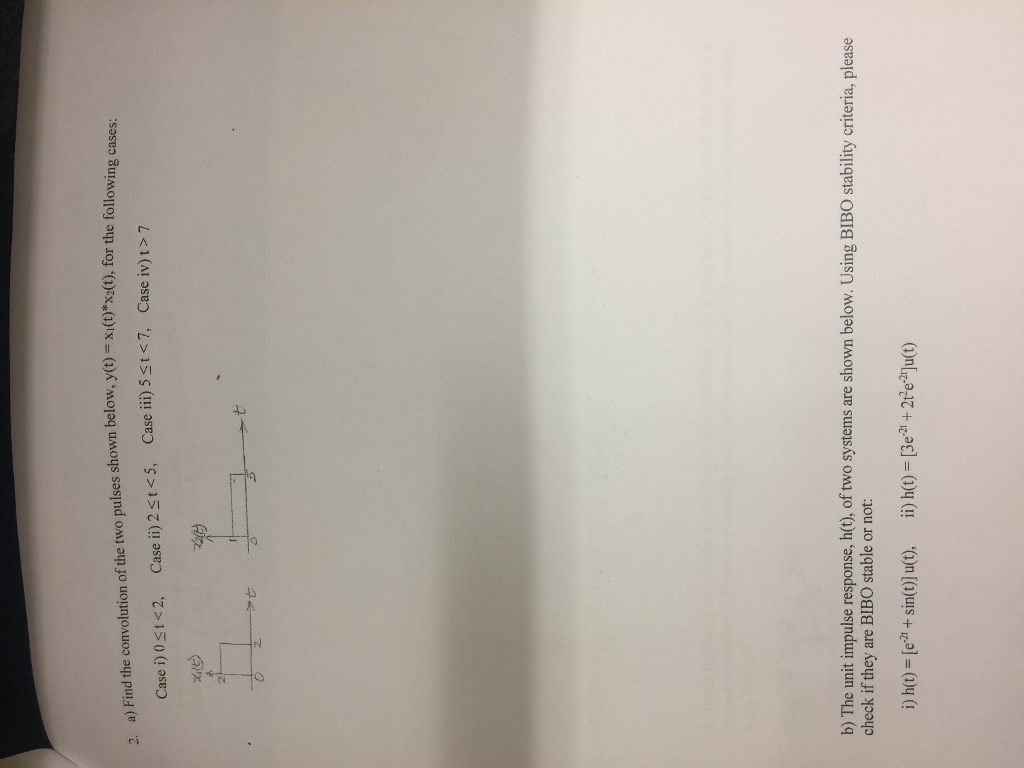 Solved Find the convolution of the two pulses shown below, | Chegg.com