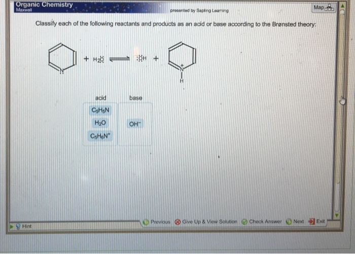 Solved Classify each of the following reactants and products | Chegg.com