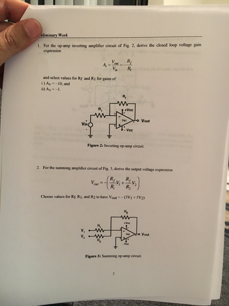 Solved 3. For the non-inverting amplifier circuit of Fig 4, | Chegg.com